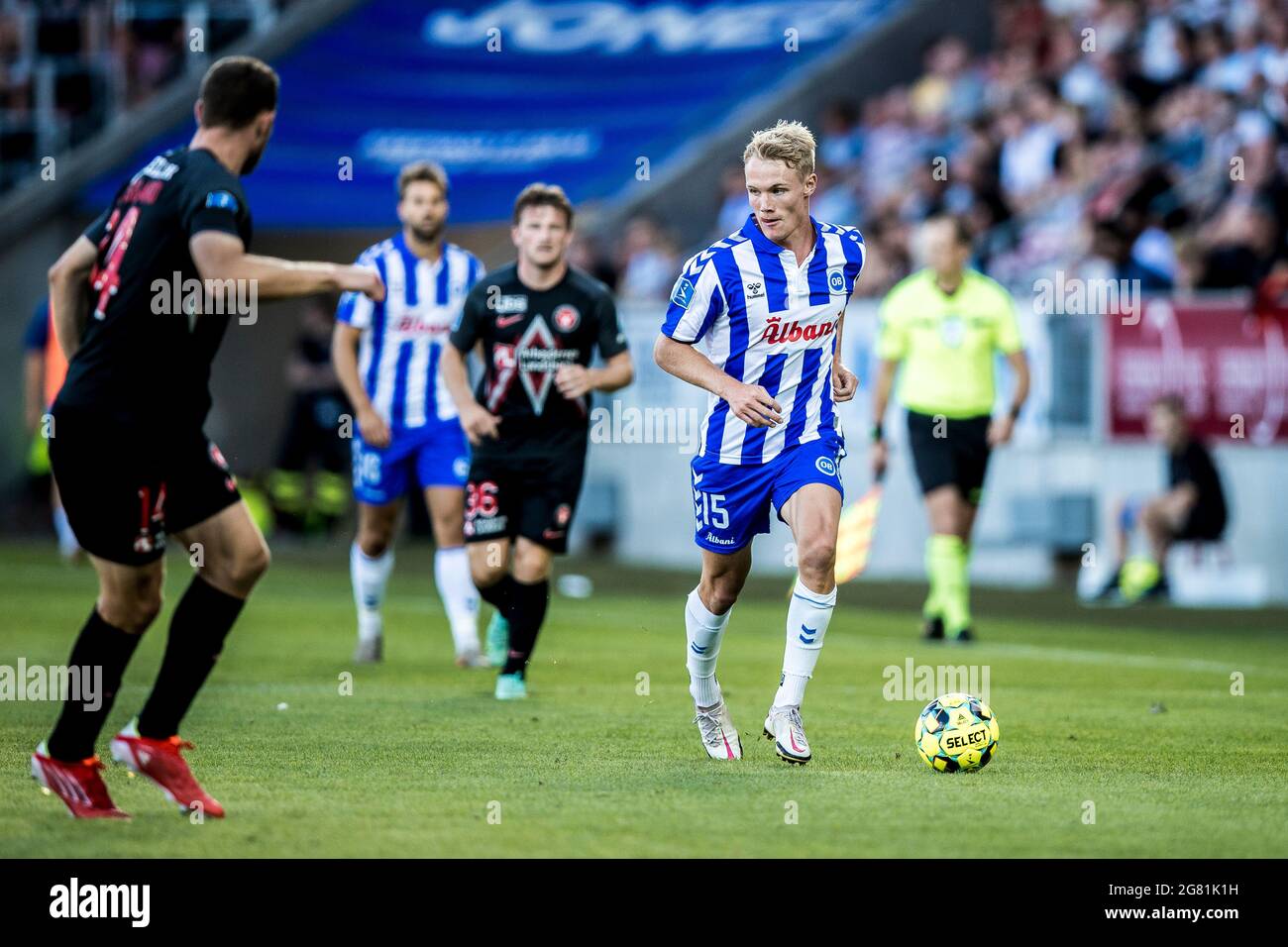 Herning, Denmark. 16th July, 2021. Max Fenger (15) of Odense Boldklub ...