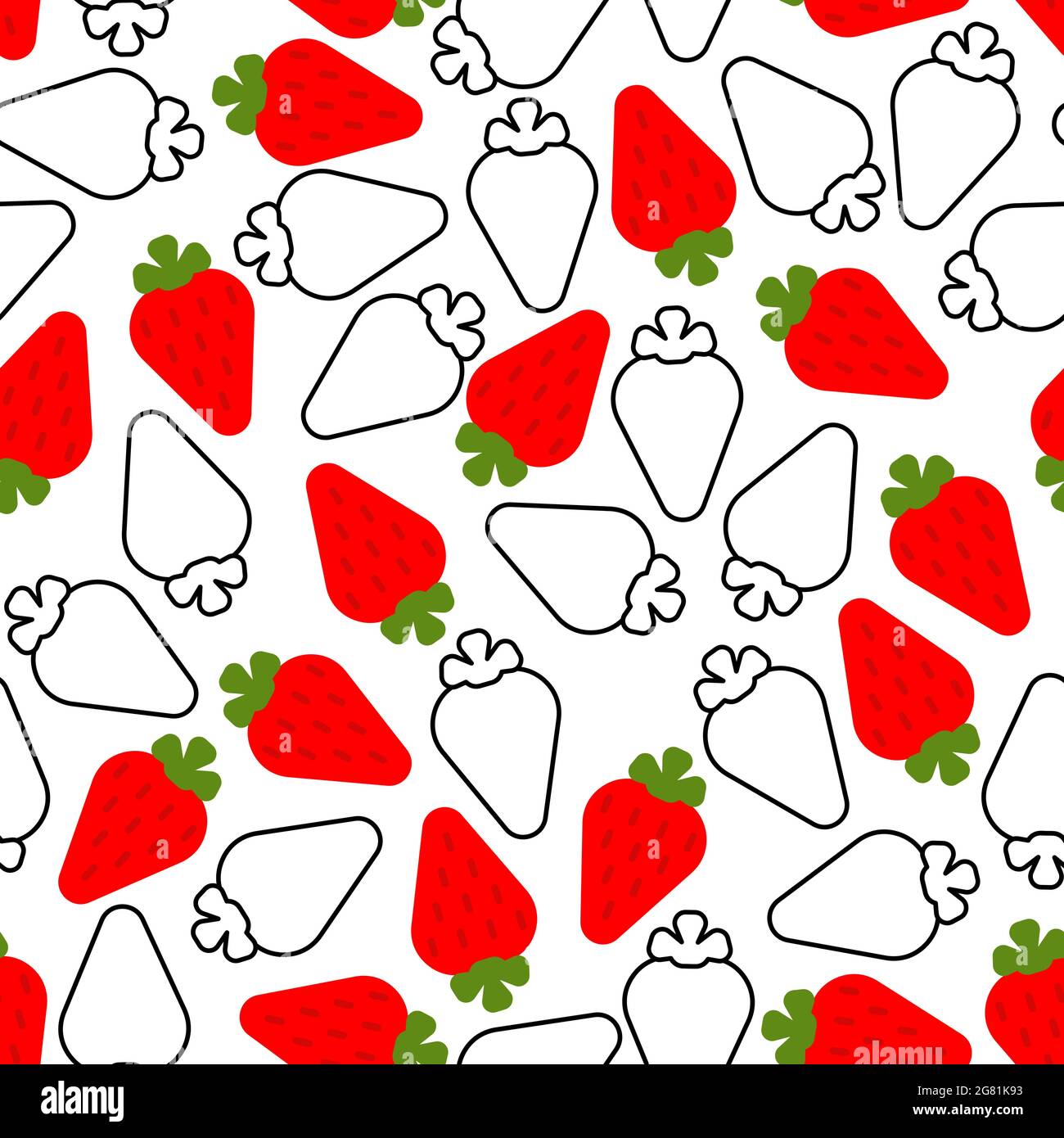 Strawberry pattern seamless. Fresh juicy berry background. Summer ...