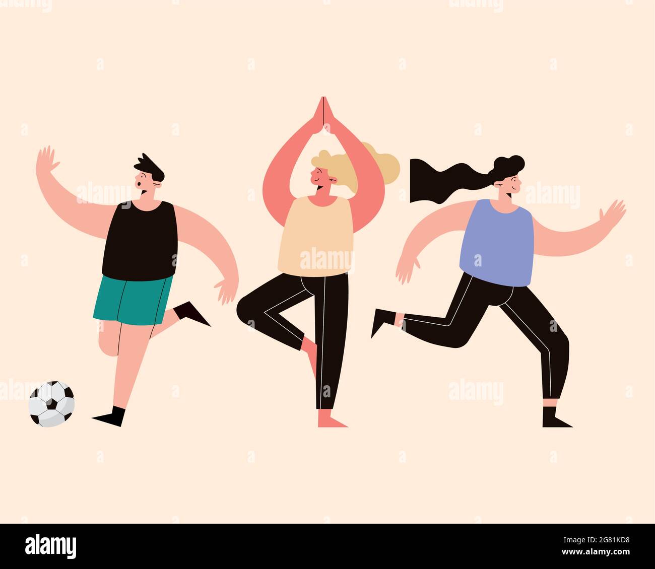 three athletes practicing sports characters Stock Vector Image & Art ...