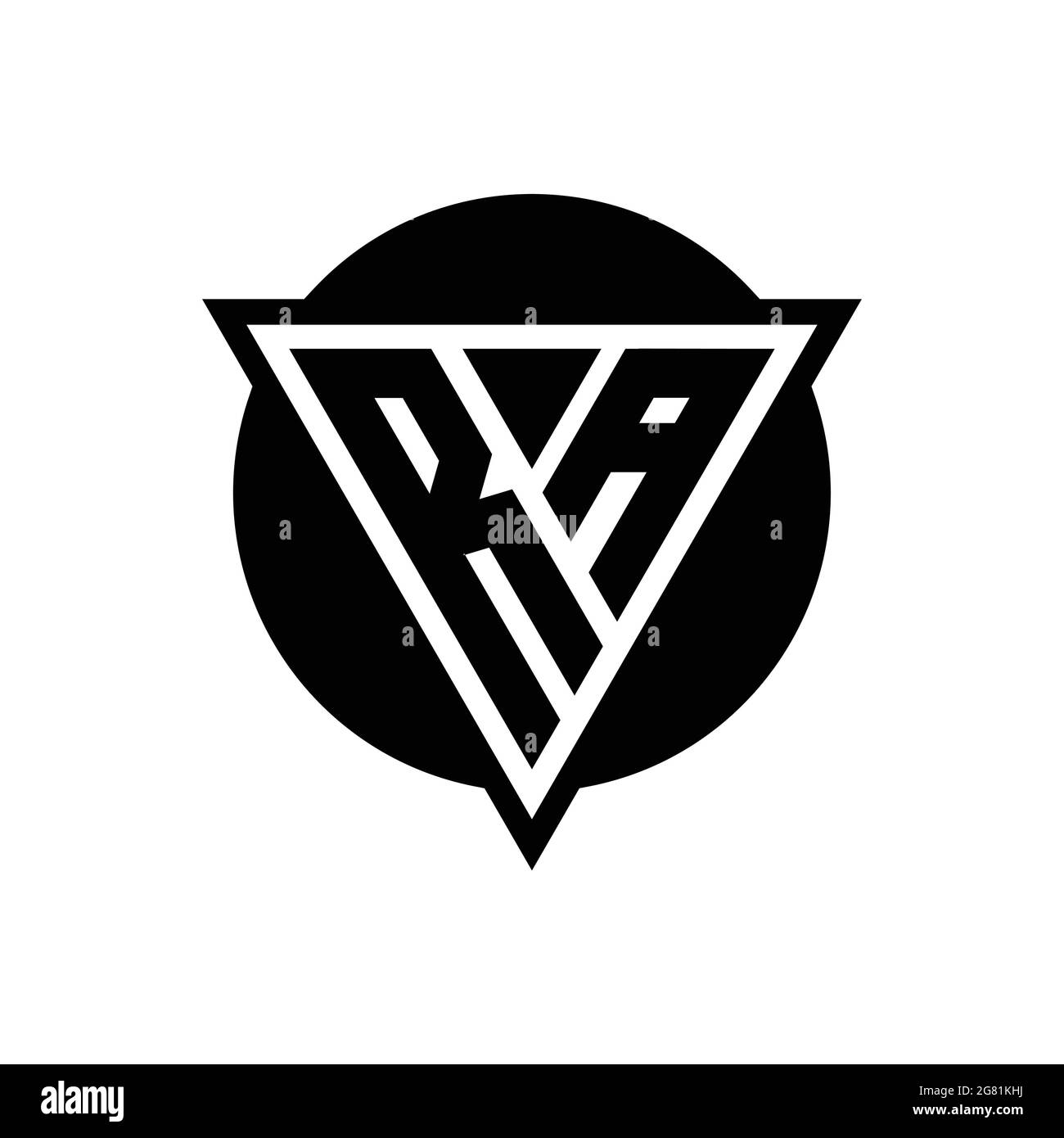 RA logo with negative space triangle and circle shape design template ...