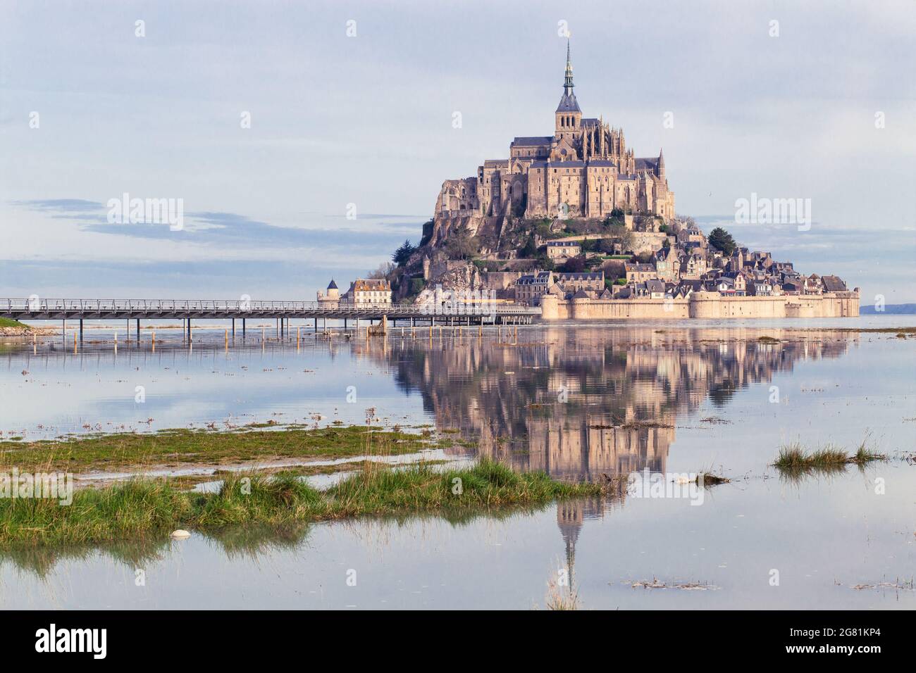 Le Mont Saint-Michel in the bay in Normandy, France Stock Photo - Alamy