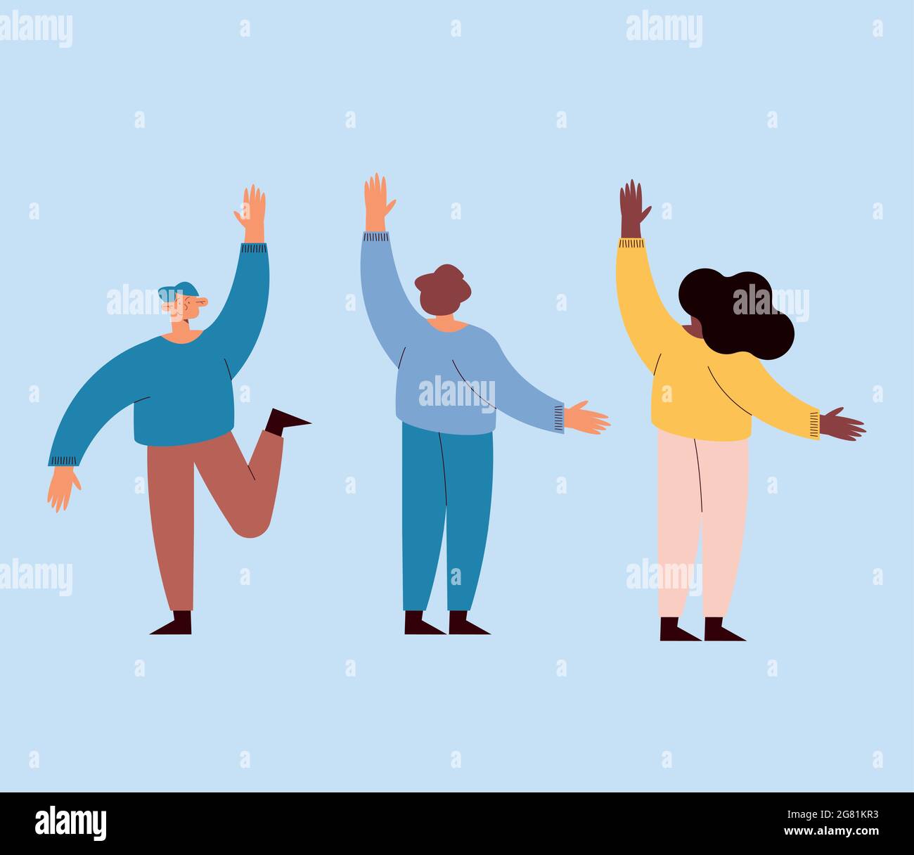 three persons left handed characters Stock Vector Image & Art - Alamy
