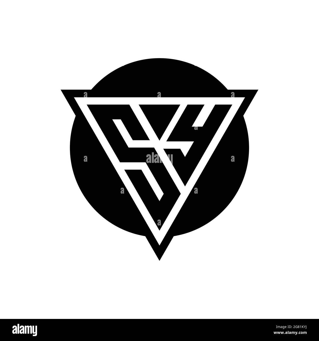 SY logo with negative space triangle and circle shape design template ...
