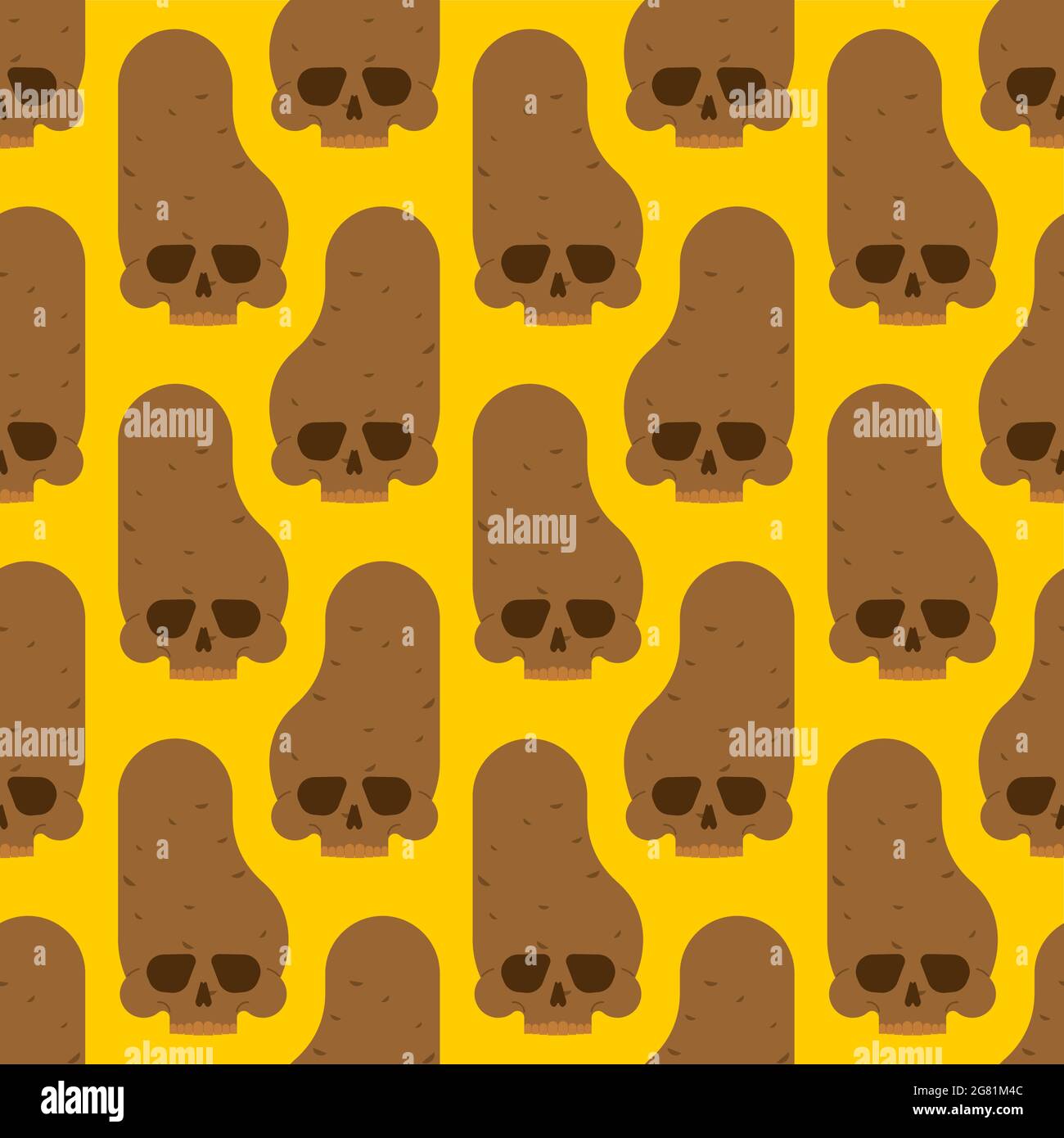 Skull Potato pattern seamless. potatoes skeleton background. Deadly ...