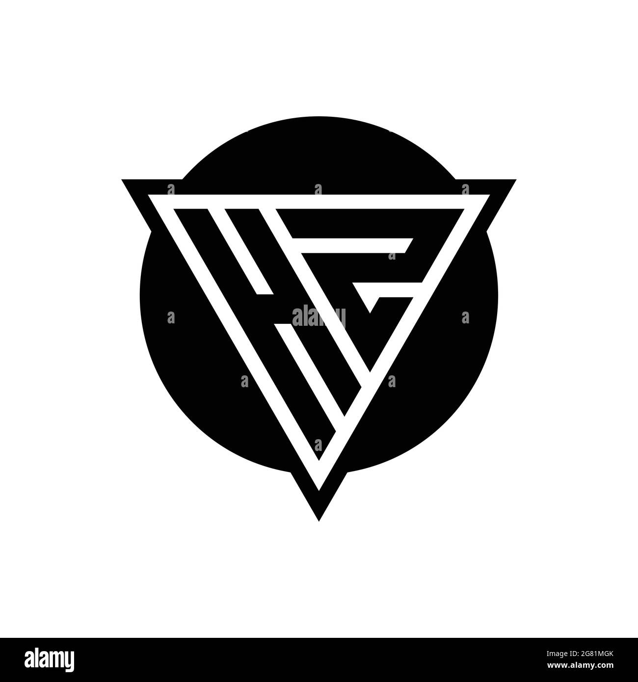 HZ logo with negative space triangle and circle shape design template isolated on white ...