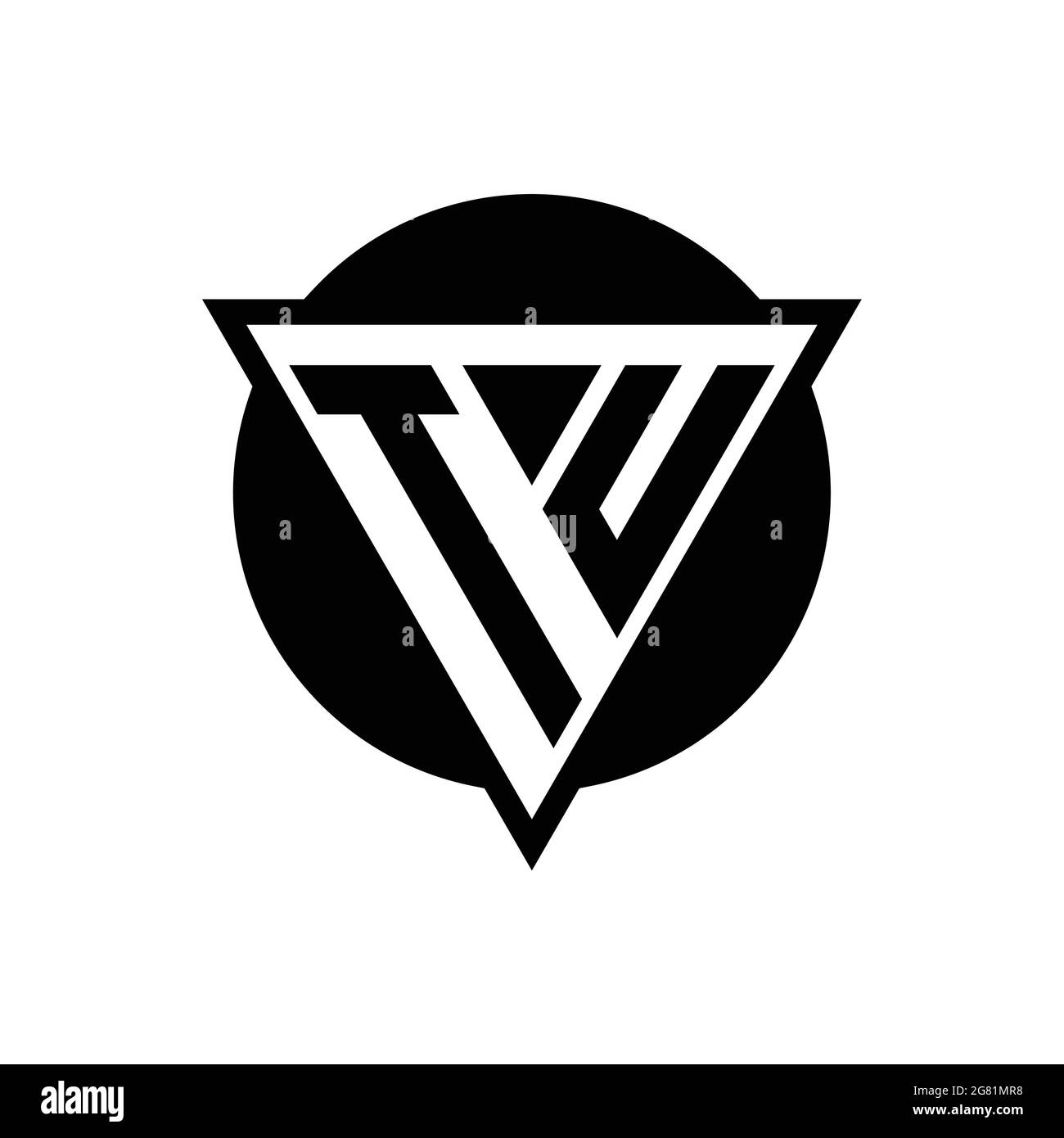 TU logo with negative space triangle and circle shape design template ...