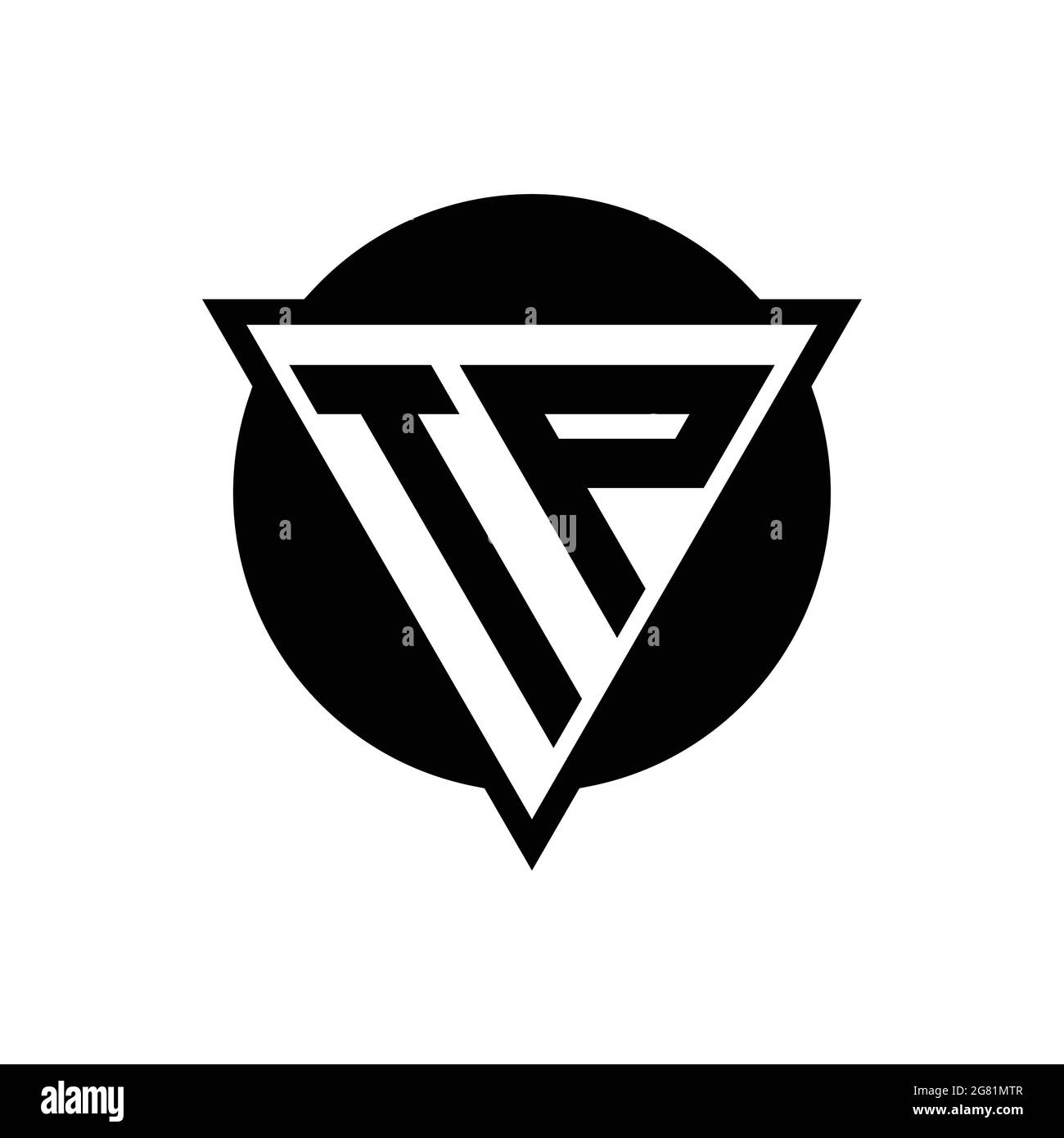 TP logo with negative space triangle and circle shape design template ...
