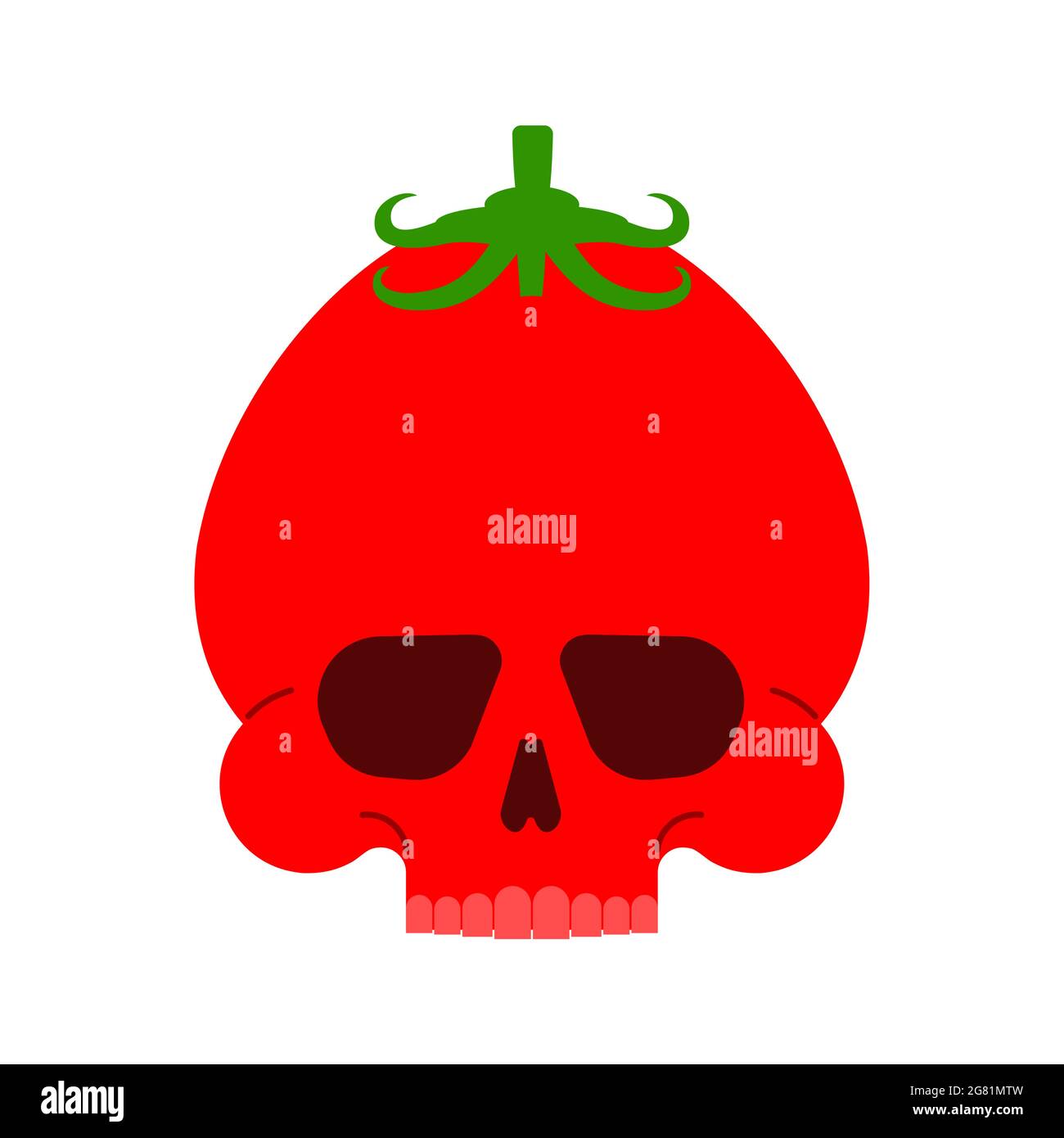 Skull tomato isolated. Deadly scary vegetable vector illustration Stock ...