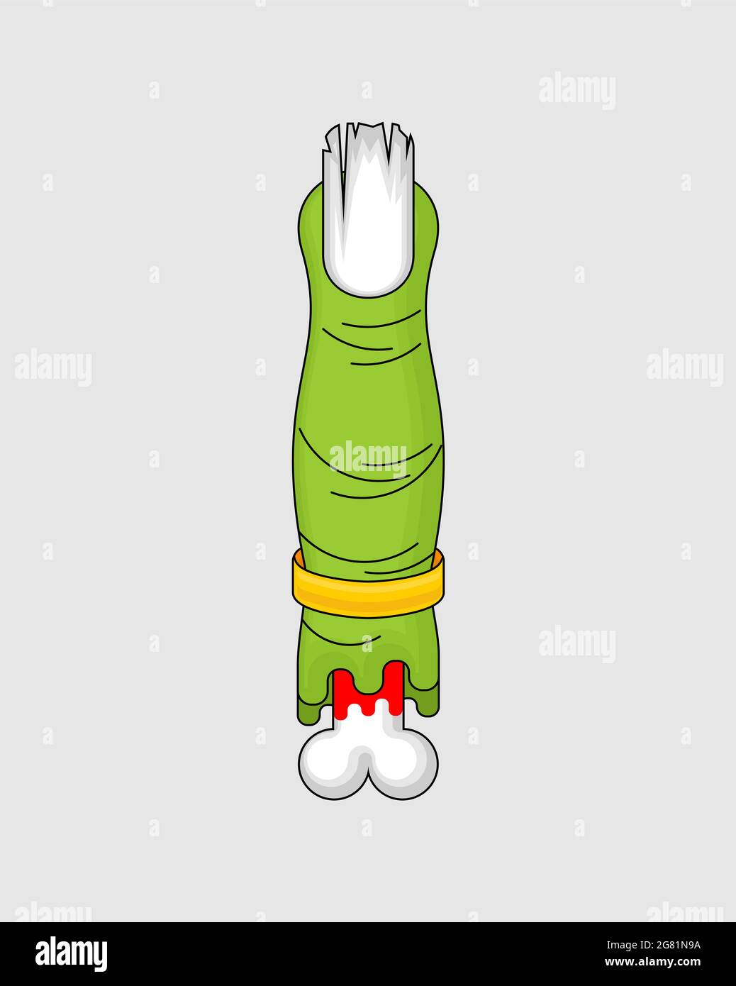 Zombie finger isolated. Green finger and bone Stock Vector Image & Art ...