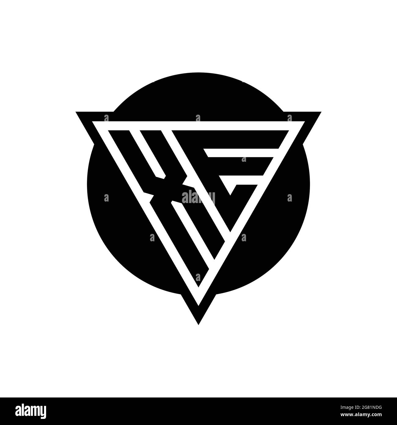 XE logo with negative space triangle and circle shape design template ...