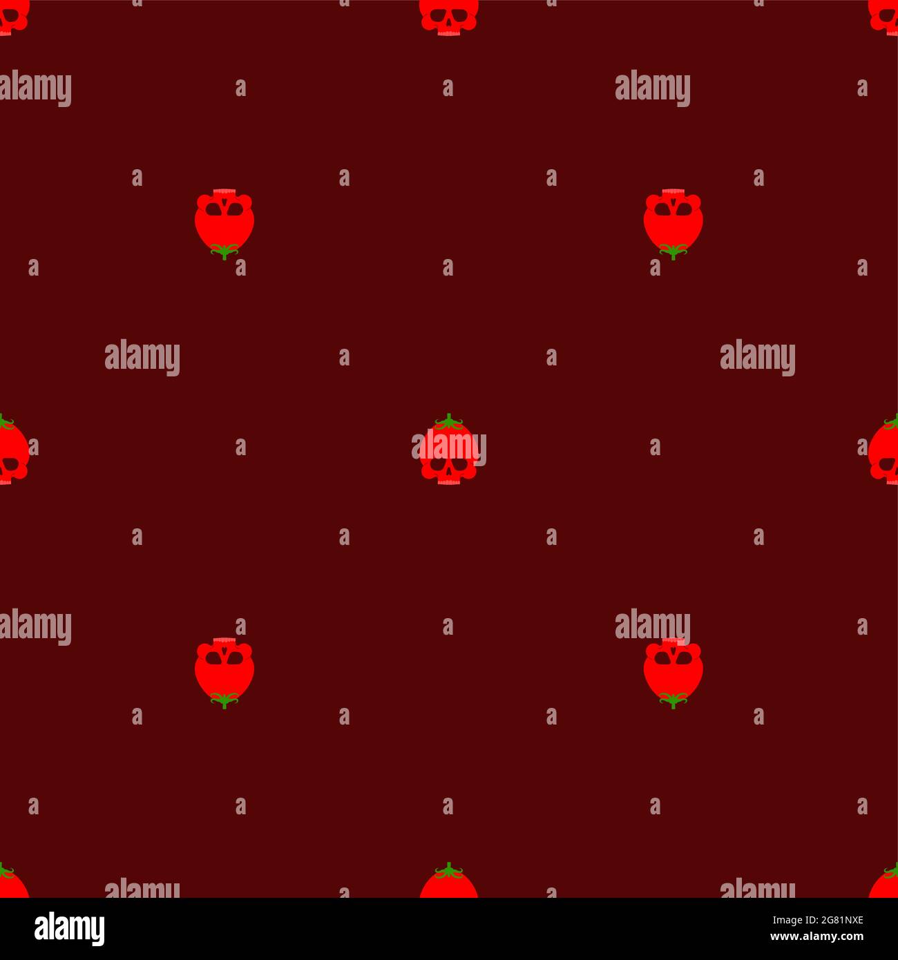 Skull tomato pattern seamless. Deadly scary vegetable vector background ...
