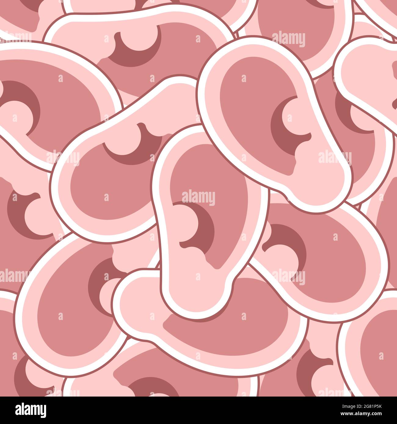 Human ear pattern seamless. Part of body background Stock Vector Image ...