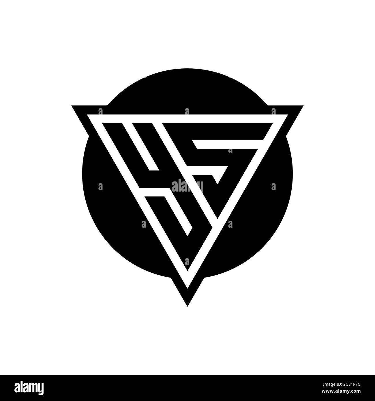 YS logo with negative space triangle and circle shape design template ...