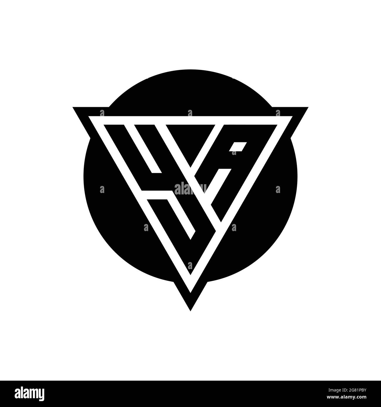 YA logo with negative space triangle and circle shape design template ...
