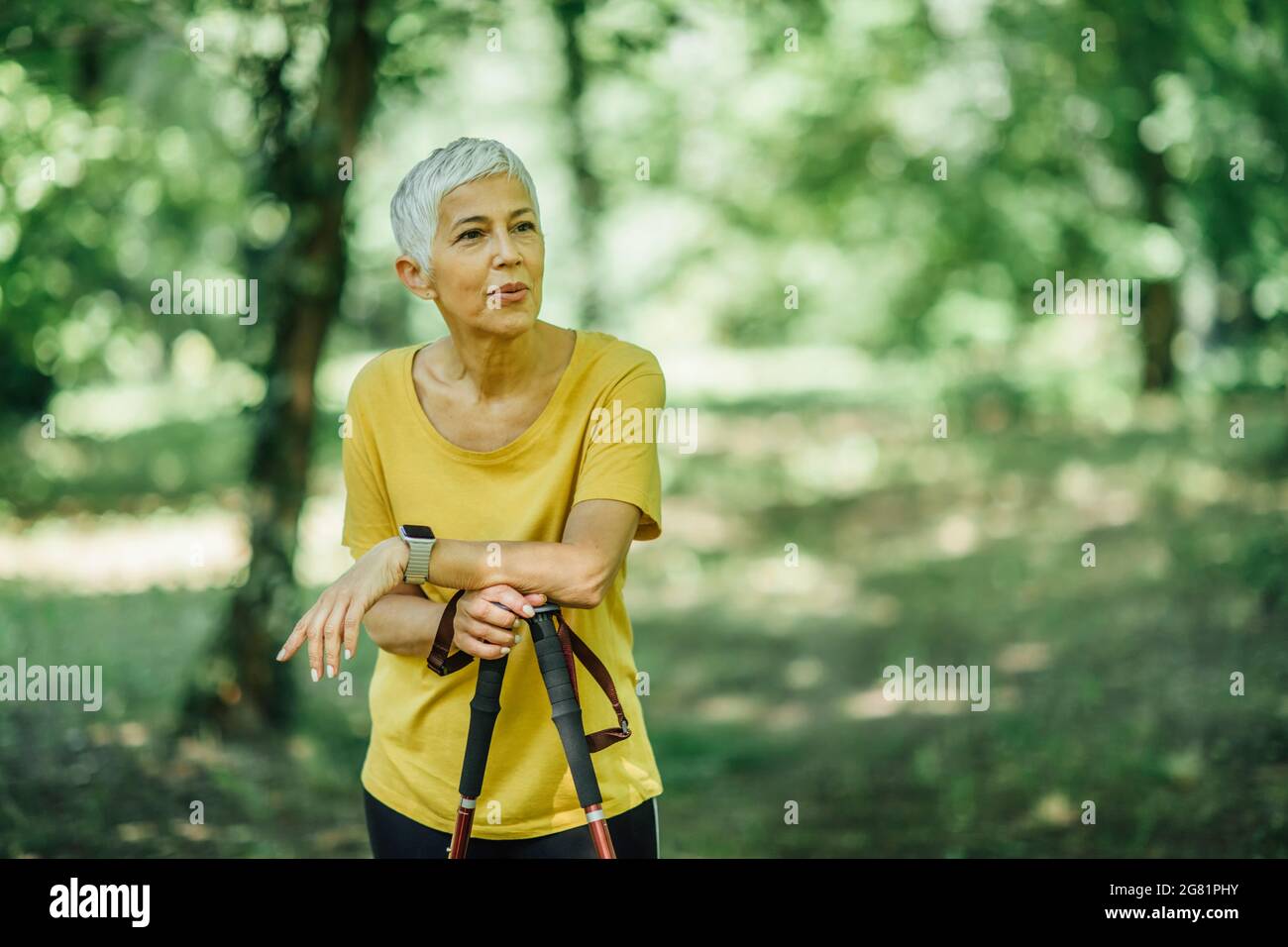 Active senior woman taking a break Stock Photo - Alamy