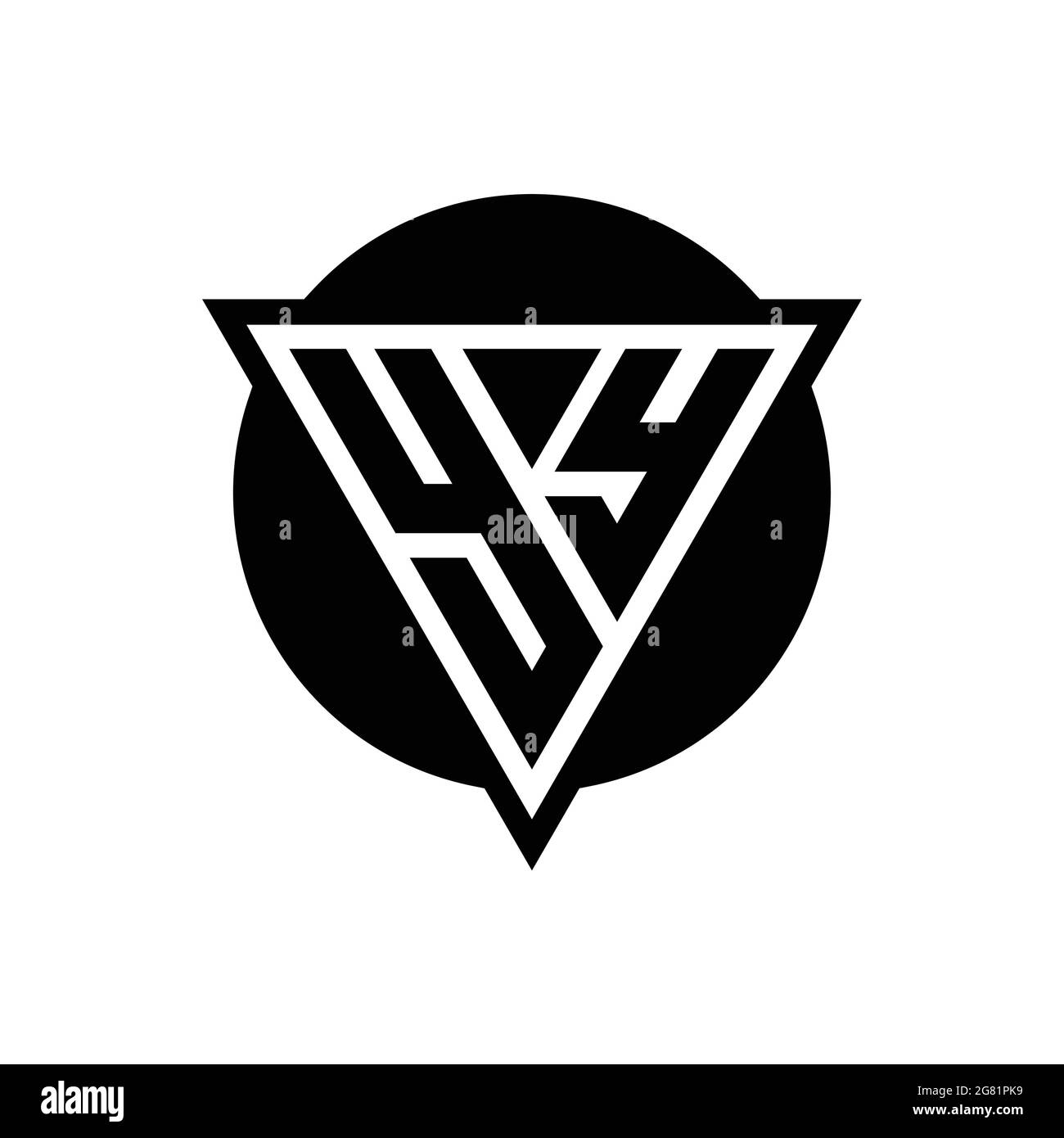 YY logo with negative space triangle and circle shape design template ...