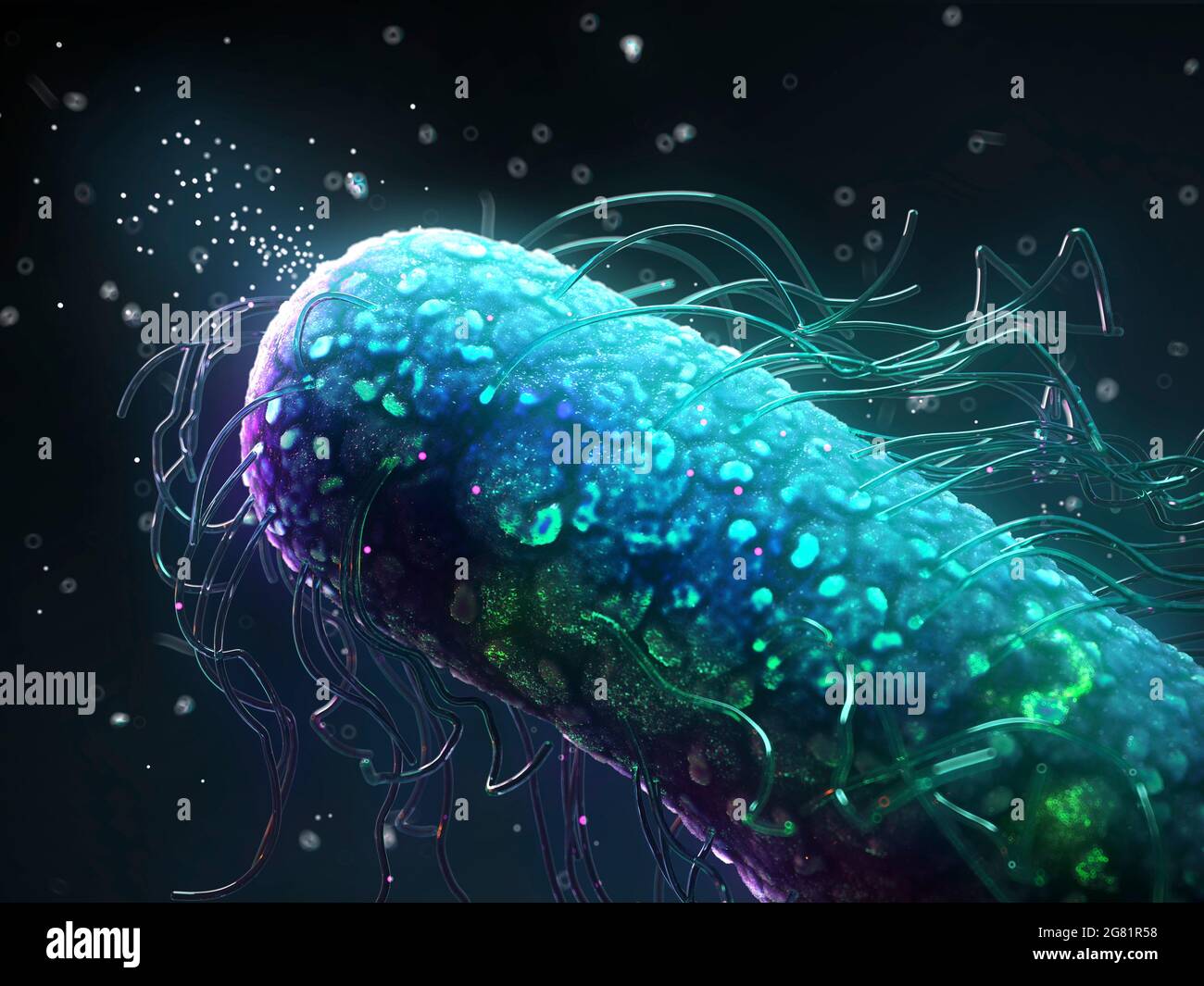 Antiparticles targeting an antibiotic-resistant bacterium Stock Photo ...