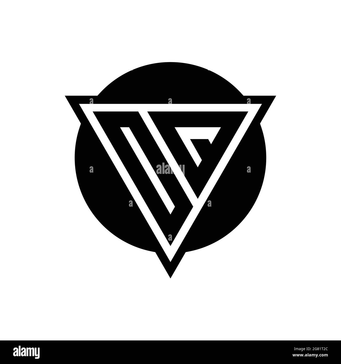 OQ logo with negative space triangle and circle shape design template ...