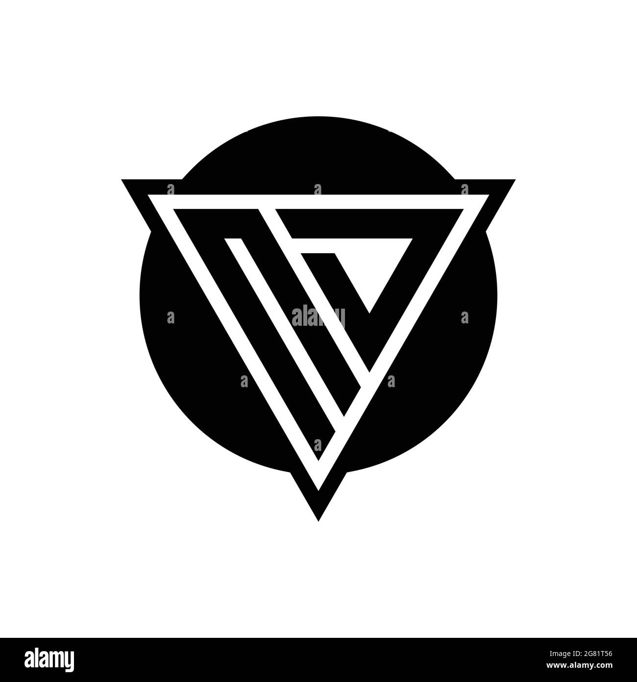 ND logo with negative space triangle and circle shape design template ...