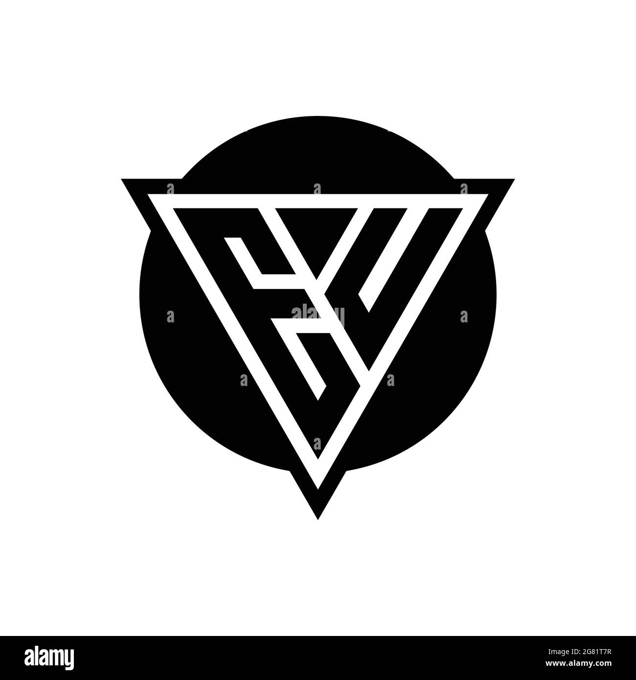 EU logo with negative space triangle and circle shape design template ...