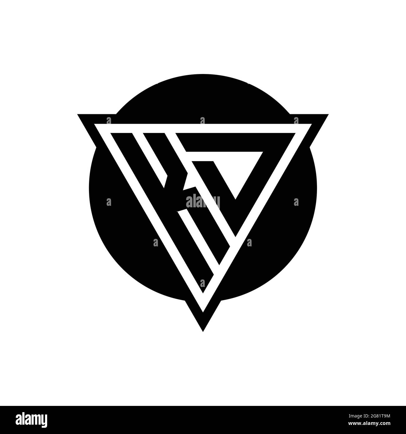 KD logo with negative space triangle and circle shape design template ...