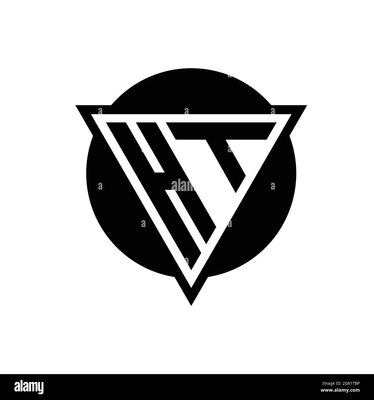 HT logo with negative space triangle and circle shape design template ...