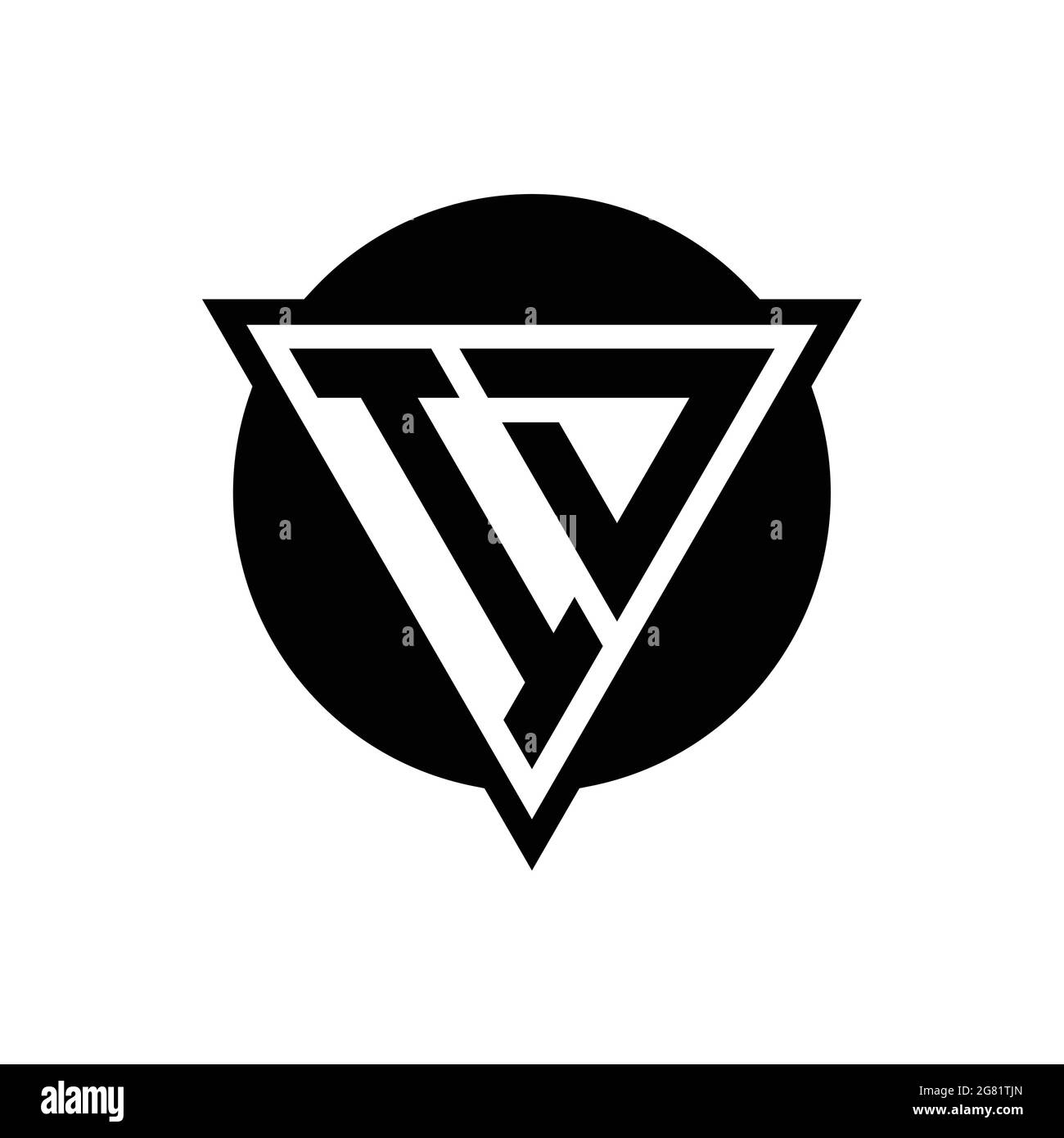 ID logo with negative space triangle and circle shape design template ...