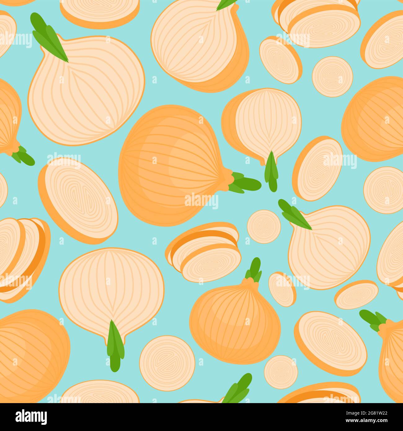 Onion pattern seamless. Bulb and slice background. Vegetable texture ...