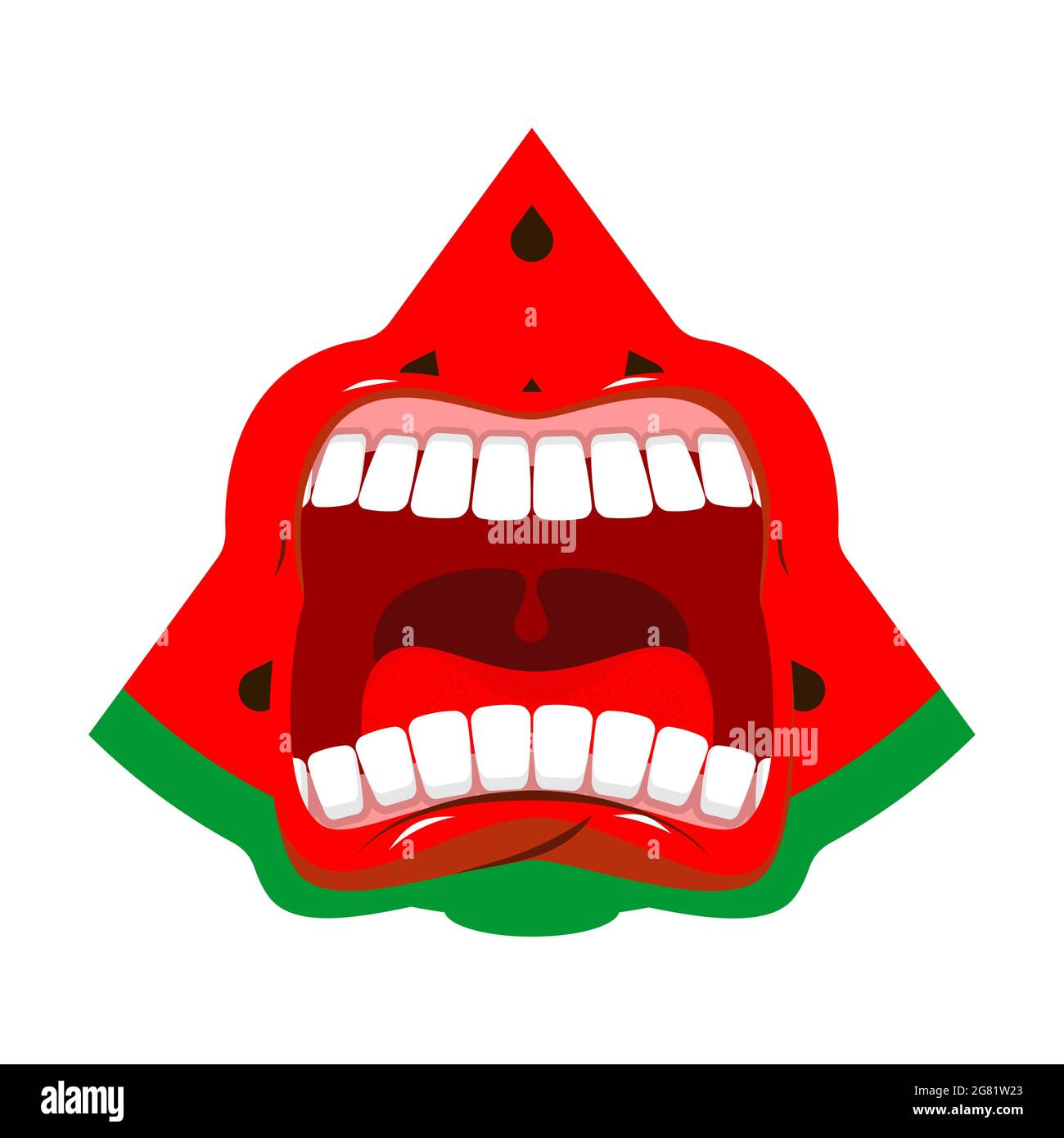 Angry Watermelon screams isolated. Evil fruit vector illustration Stock Vector Image & Art - Alamy