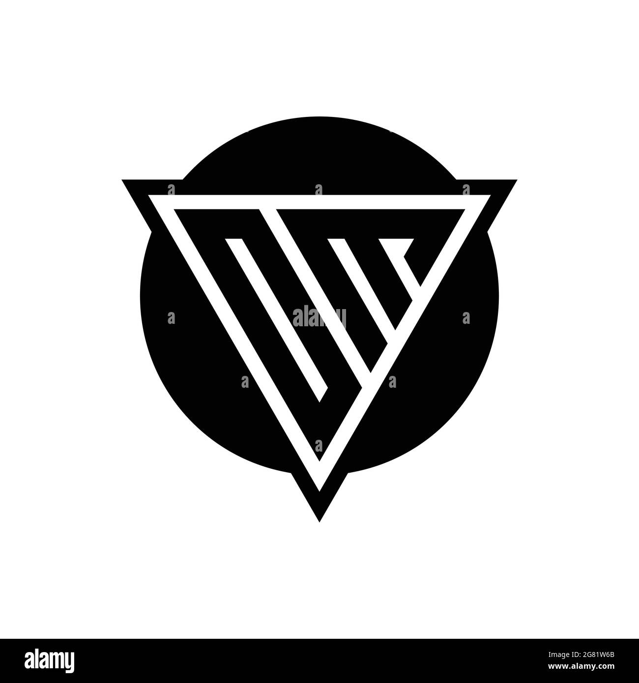OM logo with negative space triangle and circle shape design template ...