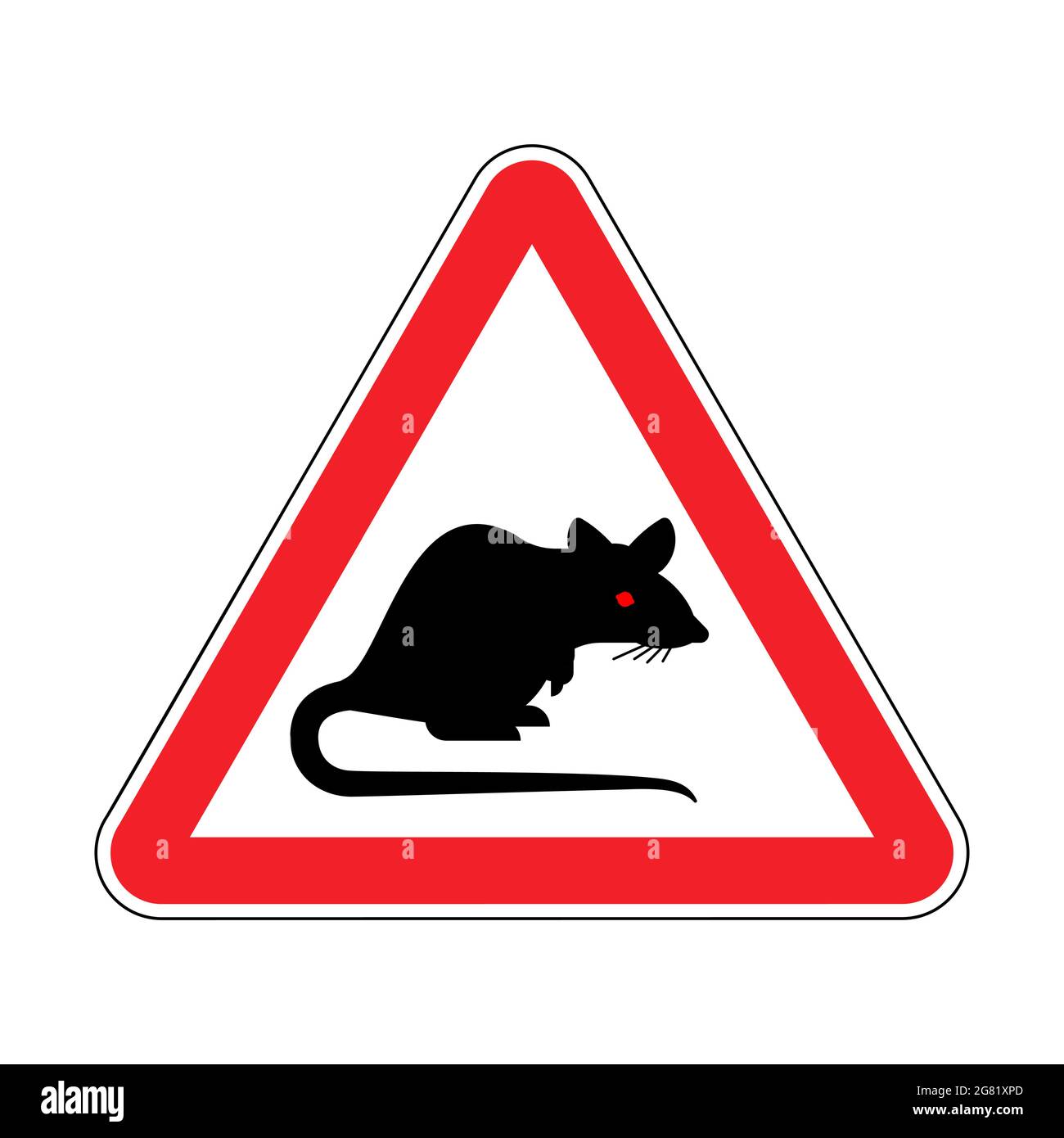 Attention Rat. Warning red road sign. Caution Mouse Stock Vector Image ...