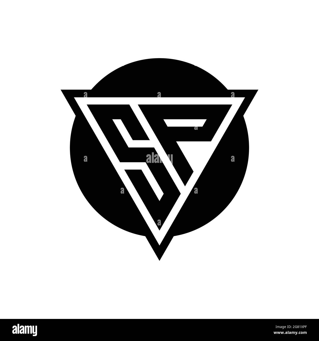 SP logo with negative space triangle and circle shape design template ...
