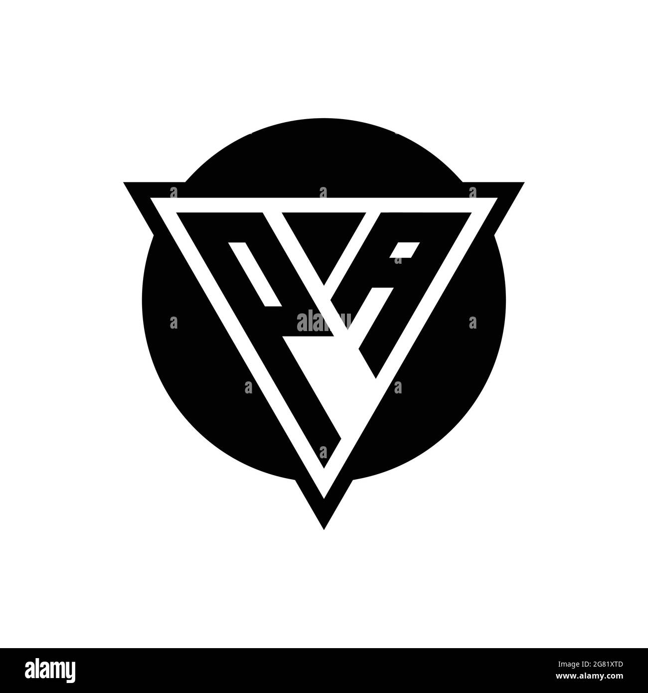 PA logo with negative space triangle and circle shape design template ...