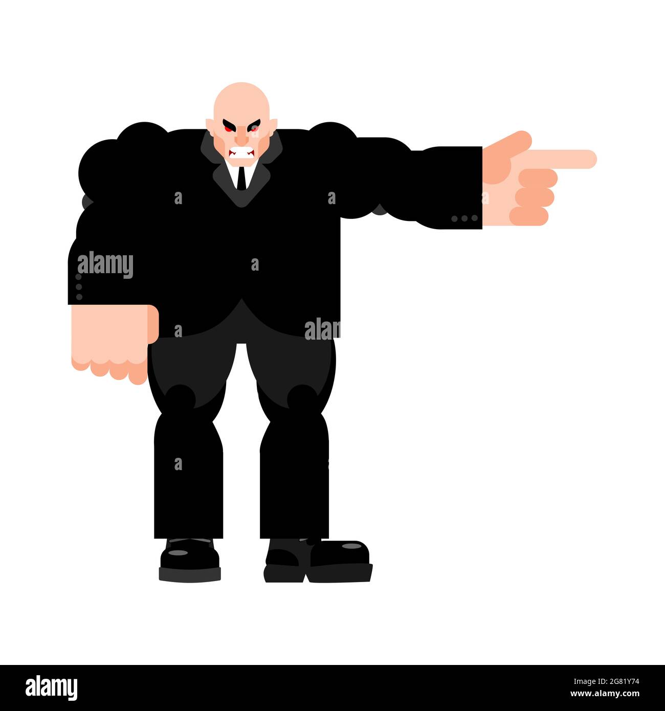 Angry boss points. Evil director points. vector illustration Stock ...