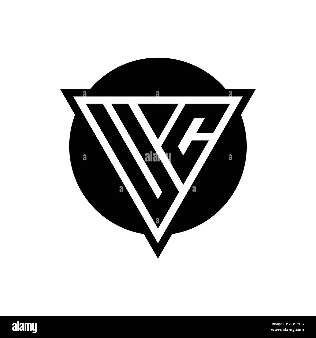 UC logo with negative space triangle and circle shape design template ...