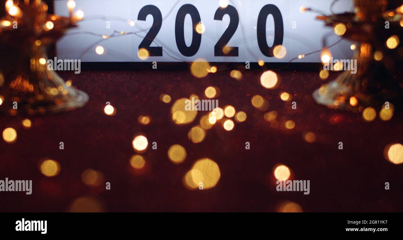 Illuminated celebratory 2020 sign Stock Photo - Alamy