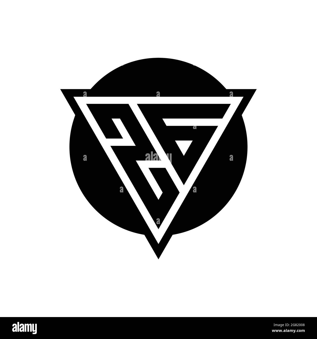 ZG logo with negative space triangle and circle shape design template ...