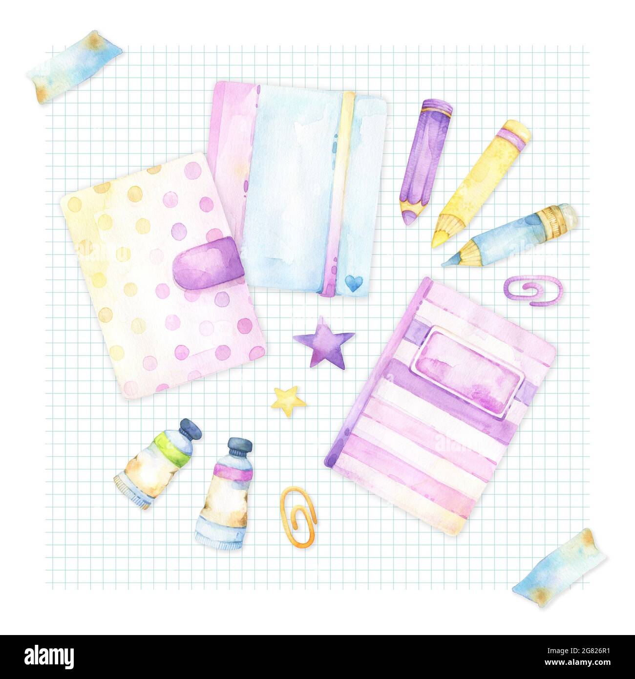 Ready to use arts and crafts square post template with hand painted ...