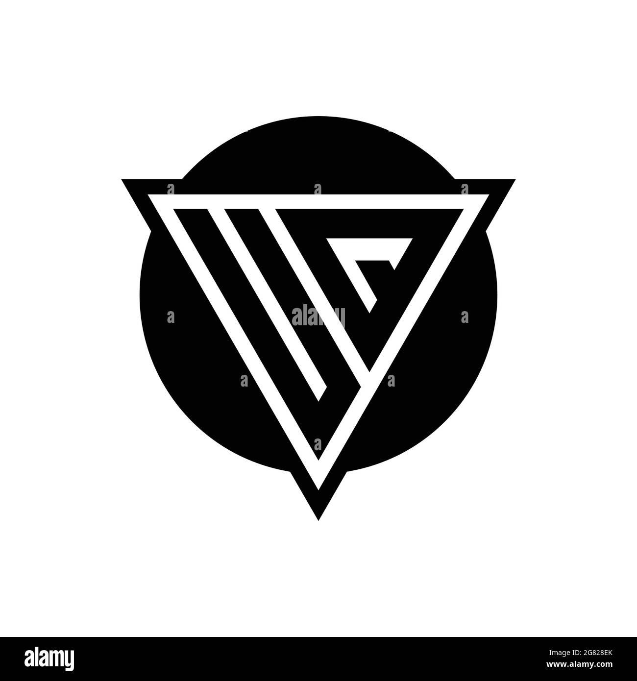 UQ logo with negative space triangle and circle shape design template ...