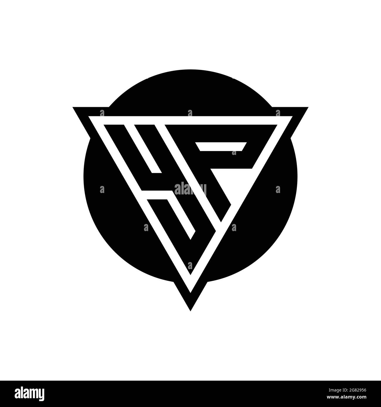 YP logo with negative space triangle and circle shape design template ...