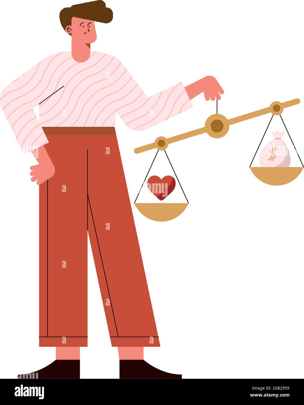 worker man with ethic balance character Stock Vector Image & Art - Alamy