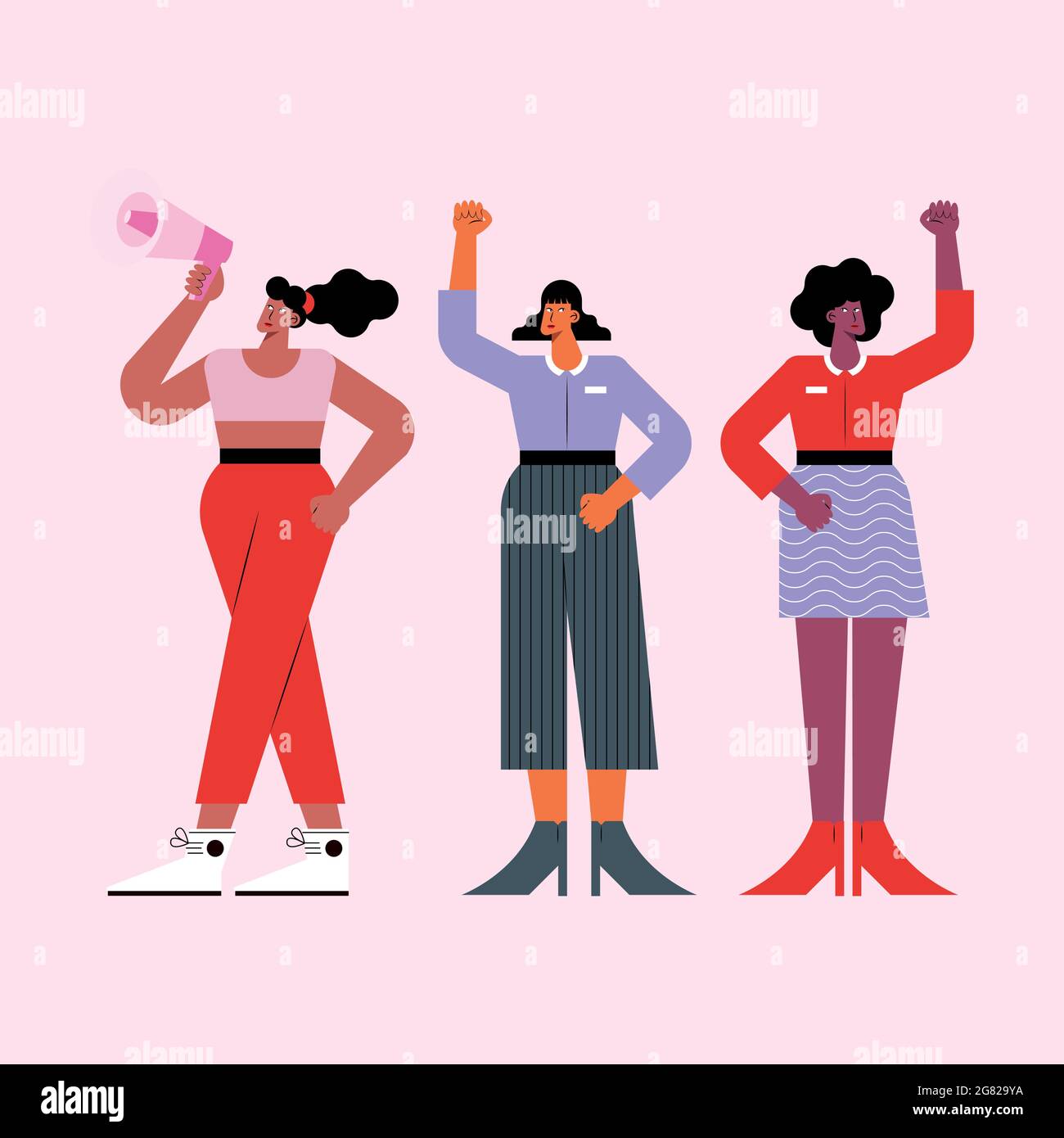 group of girls protesting characters Stock Vector Image & Art - Alamy