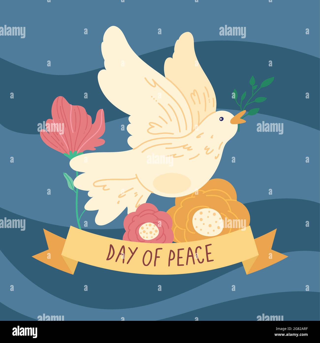 peace dove in garden frame ribbon Stock Vector Image & Art - Alamy