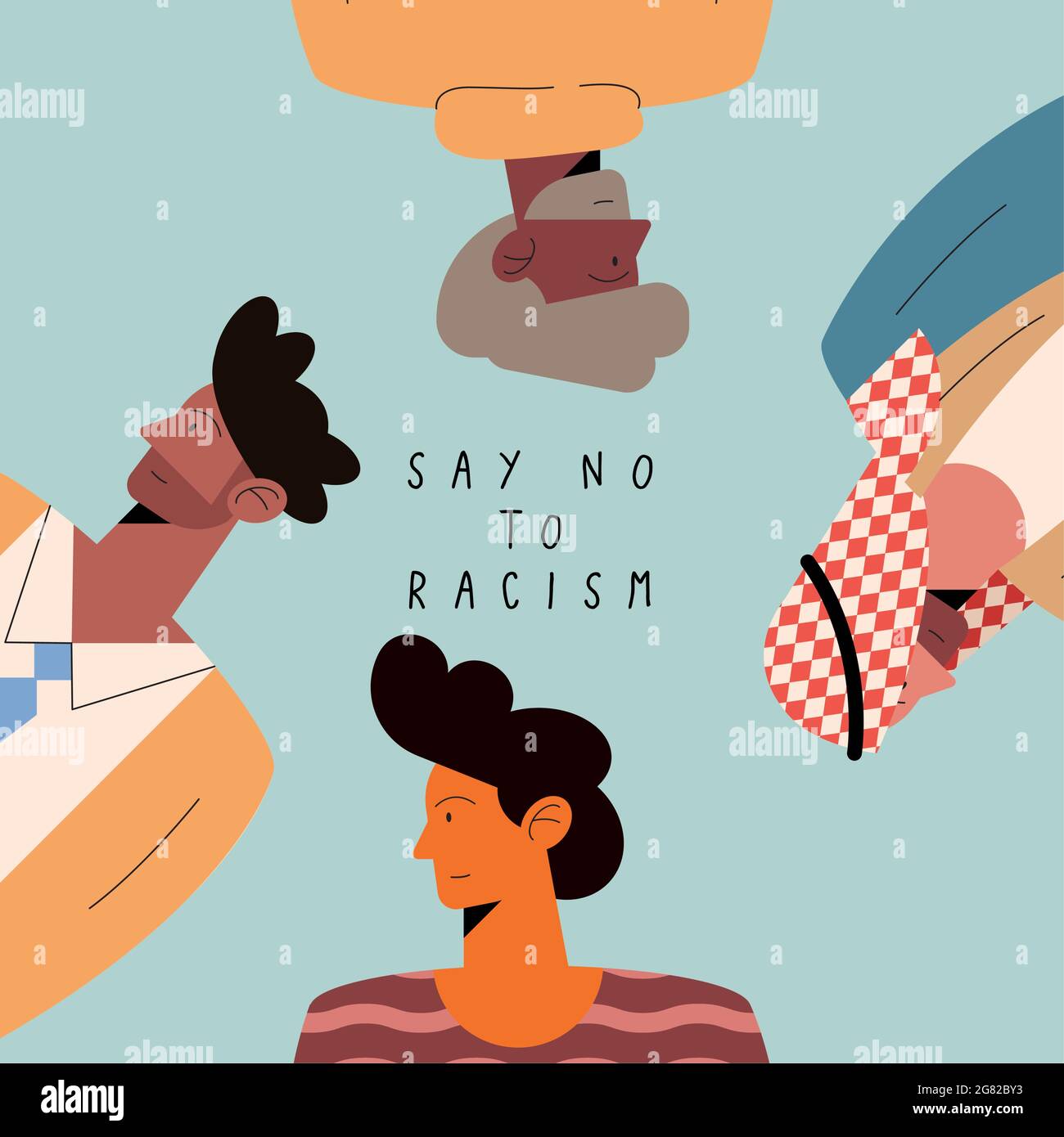 say no to racism poster with four men Stock Vector Image & Art - Alamy
