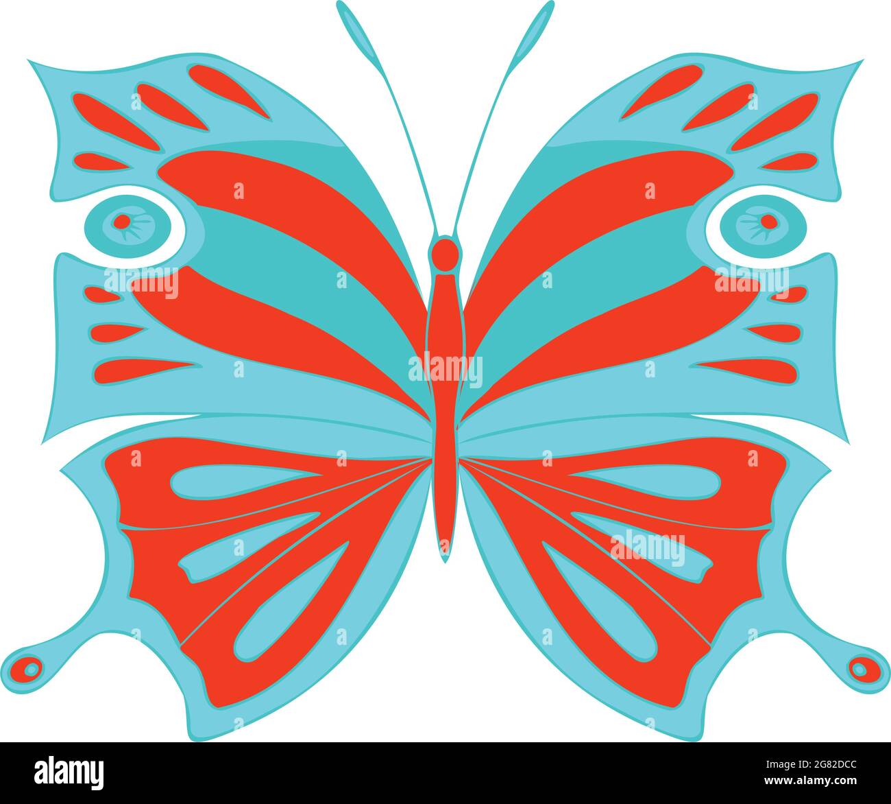 Colored Butterfly , vector illustration, icon. Butterfly with open ...