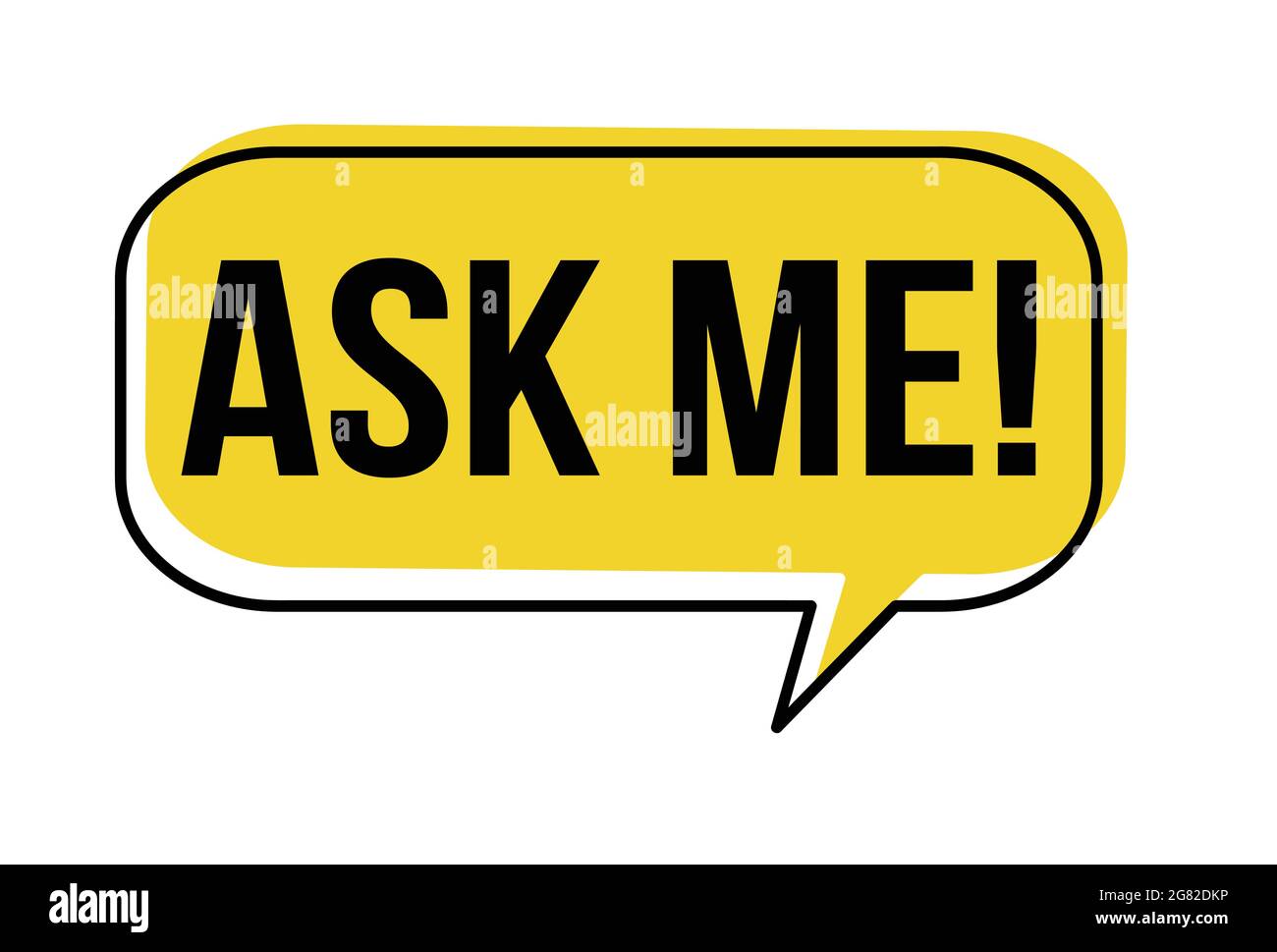 Ask me speech bubble on white background, vector illustration Stock ...