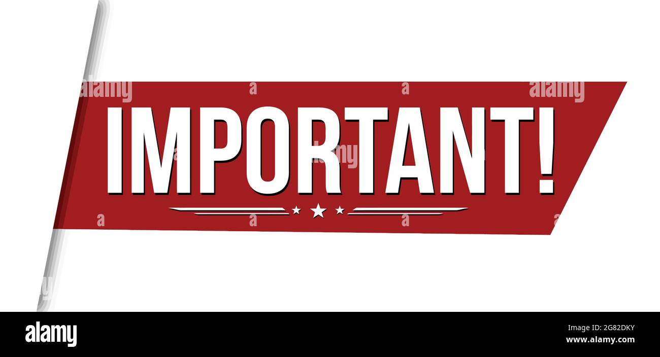 Important banner design over a white background, vector illustration ...