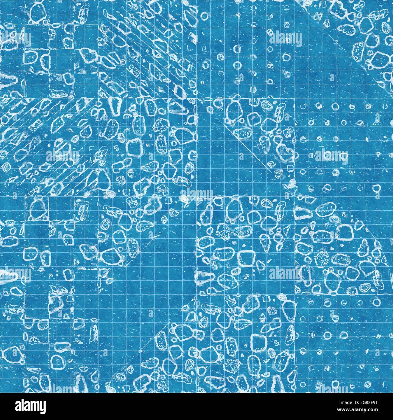 Seamless bright blue blueprint pattern for textile and print Stock ...