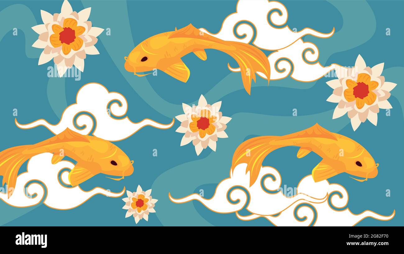 koi three fishes Stock Vector Image & Art - Alamy