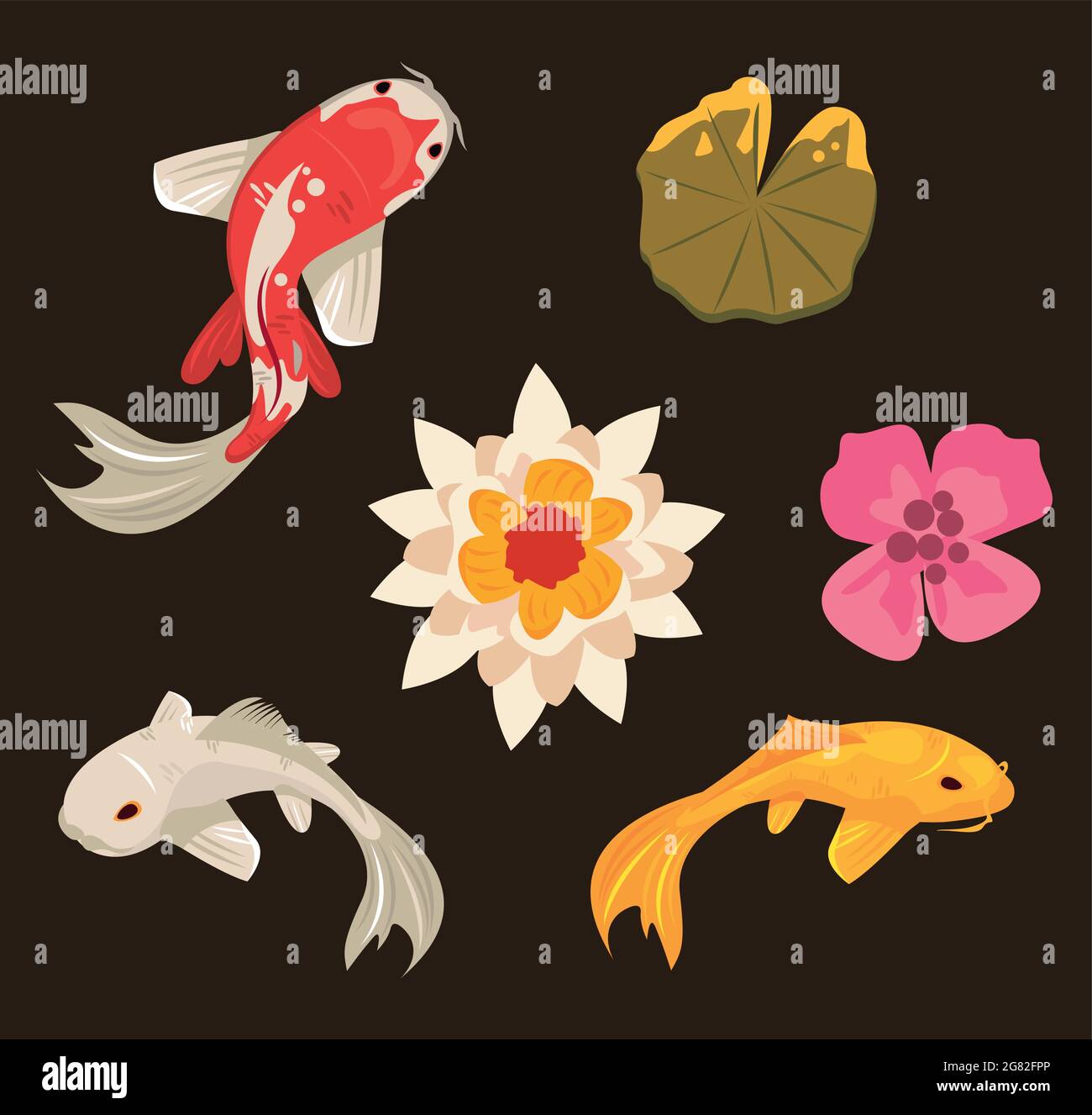 three koi fishes Stock Vector Image & Art - Alamy